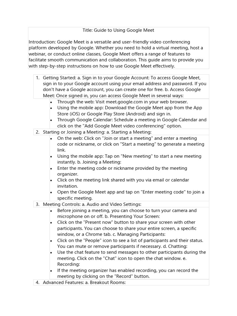 Google Meet Usage | PDF | Mobile App | Web Conferencing