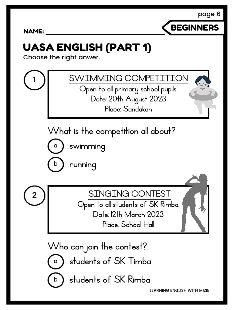 UASA ENGLISH PART 1 BEGINNERs Page 6 To 10 | PDF | Fairies | Fairy Tales