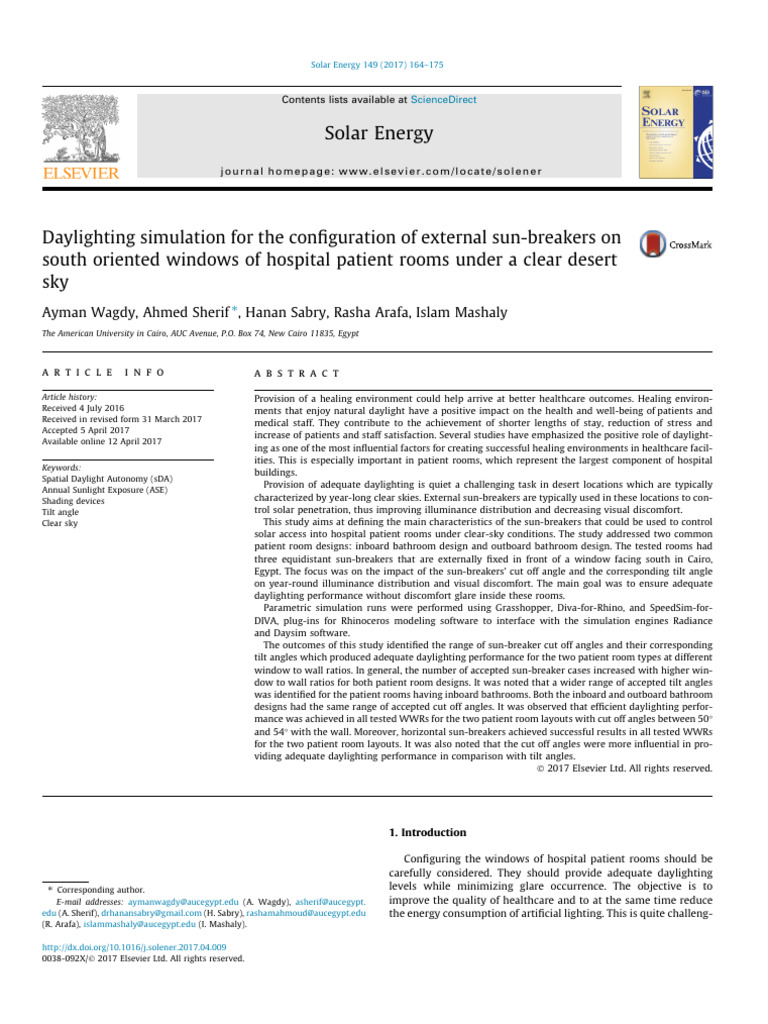 Daylighting Simulation For The Configuration of External Sun-Breakers ...