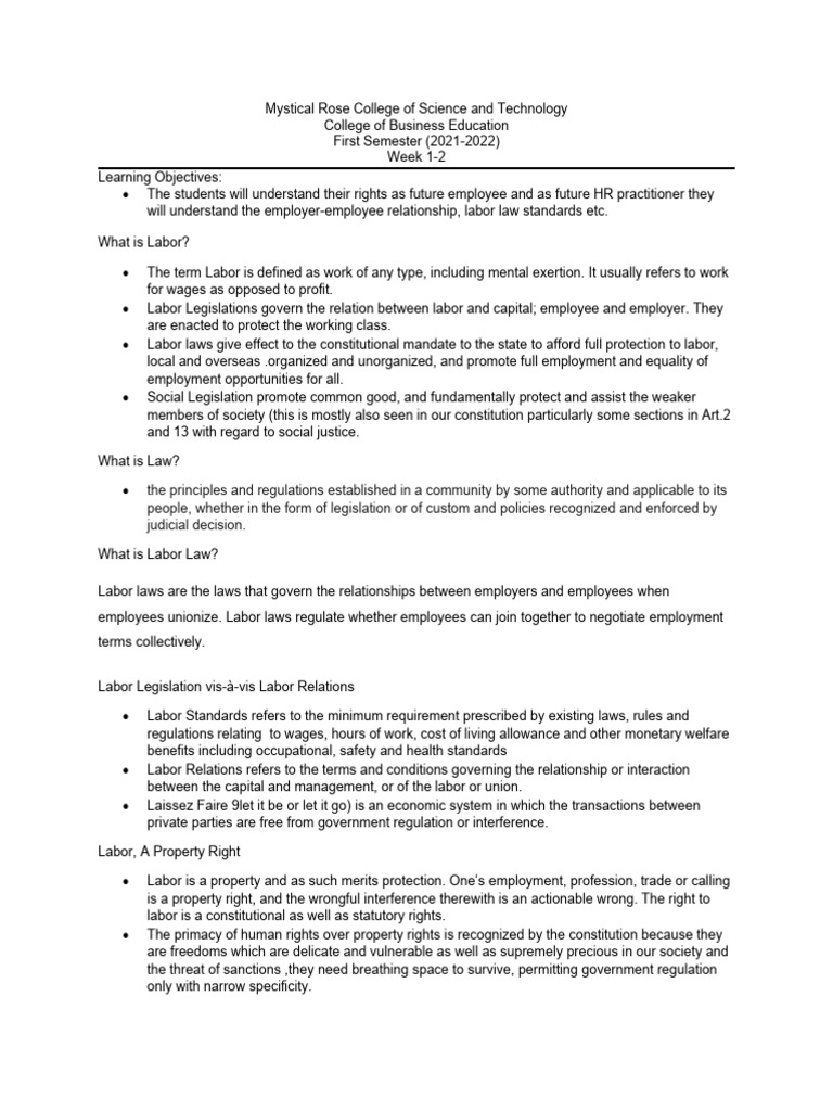 Labor Relations | PDF | Cost Of Living | Labour Law