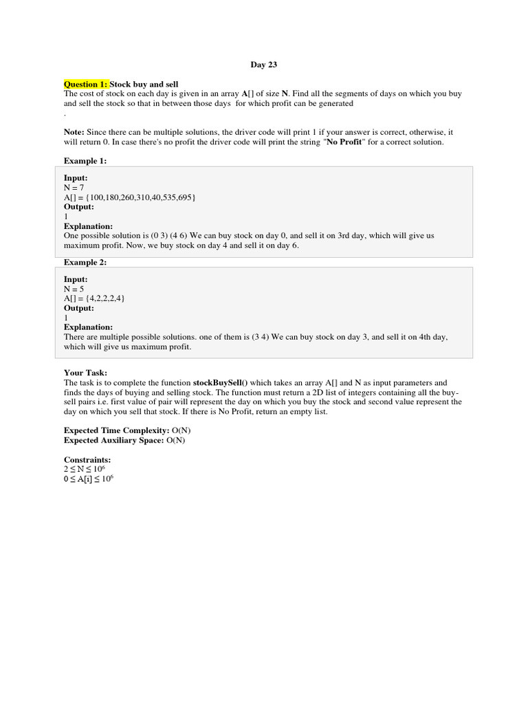 InfyTQ Practice Problem - Day 23 | PDF | Parameter (Computer Programming) | Algorithms And Data ...