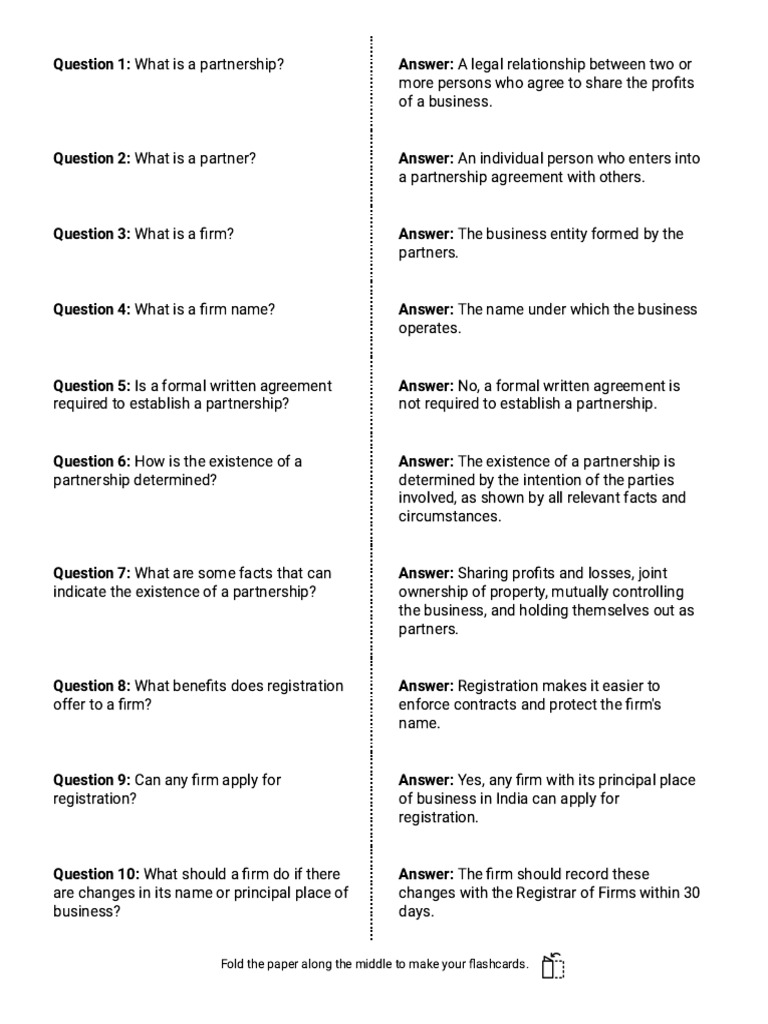 Partnership Basics Flashcards | PDF | Partnership | Law Of Agency