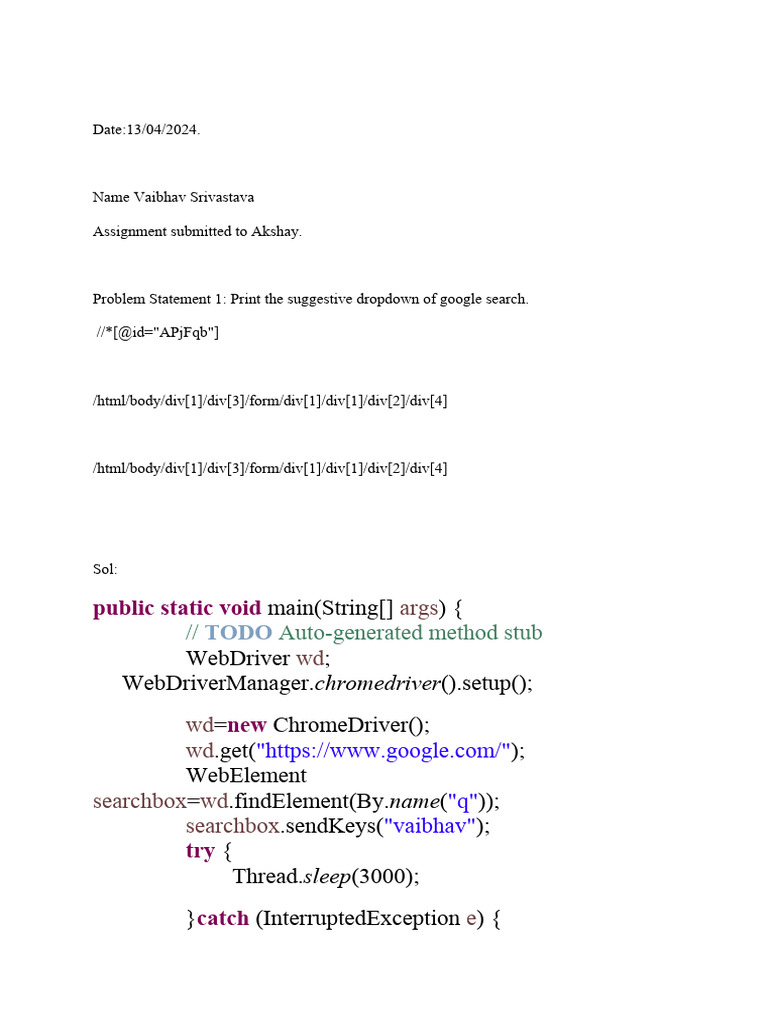 Automation Assignments Pdf Software Engineering Computer Programming 4256