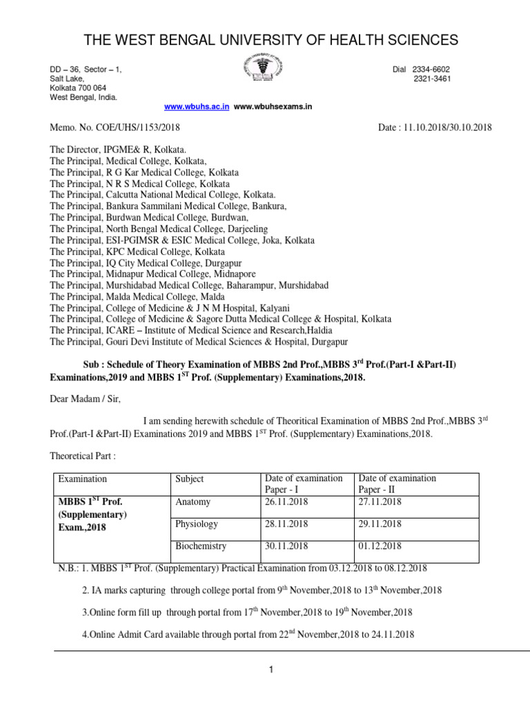 Examination-schedule-1 | PDF | Kolkata | Life Sciences