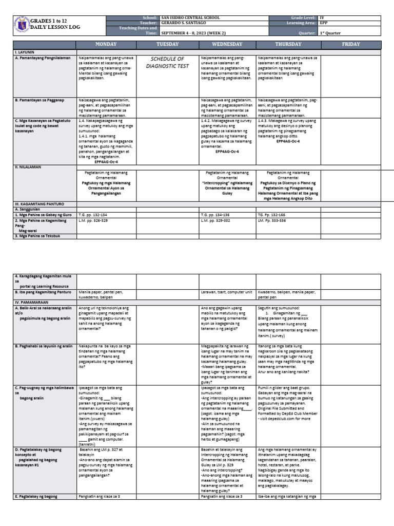 DLL - Epp 4 - Q1 - W2 | PDF