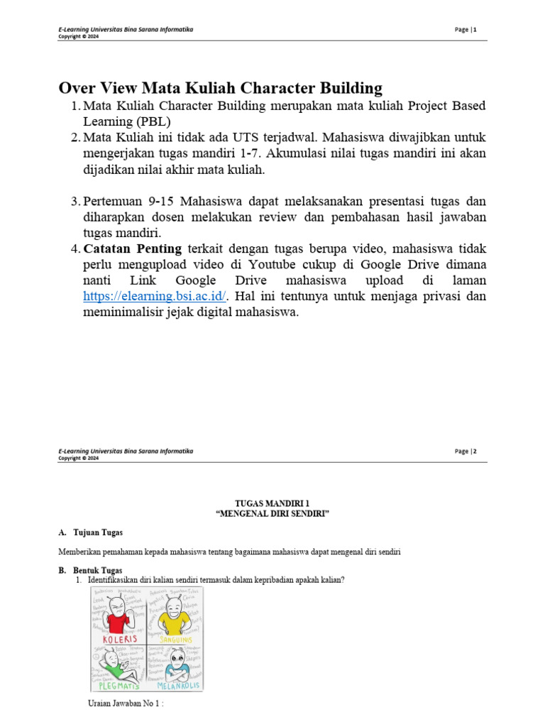 Petunjuk Teknis PBL Character Building | PDF