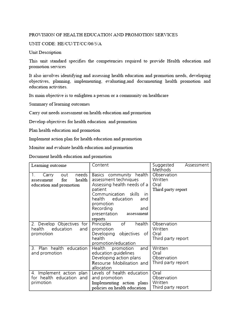 Health Education & Promotion Guide | PDF | Health Education | Methodology