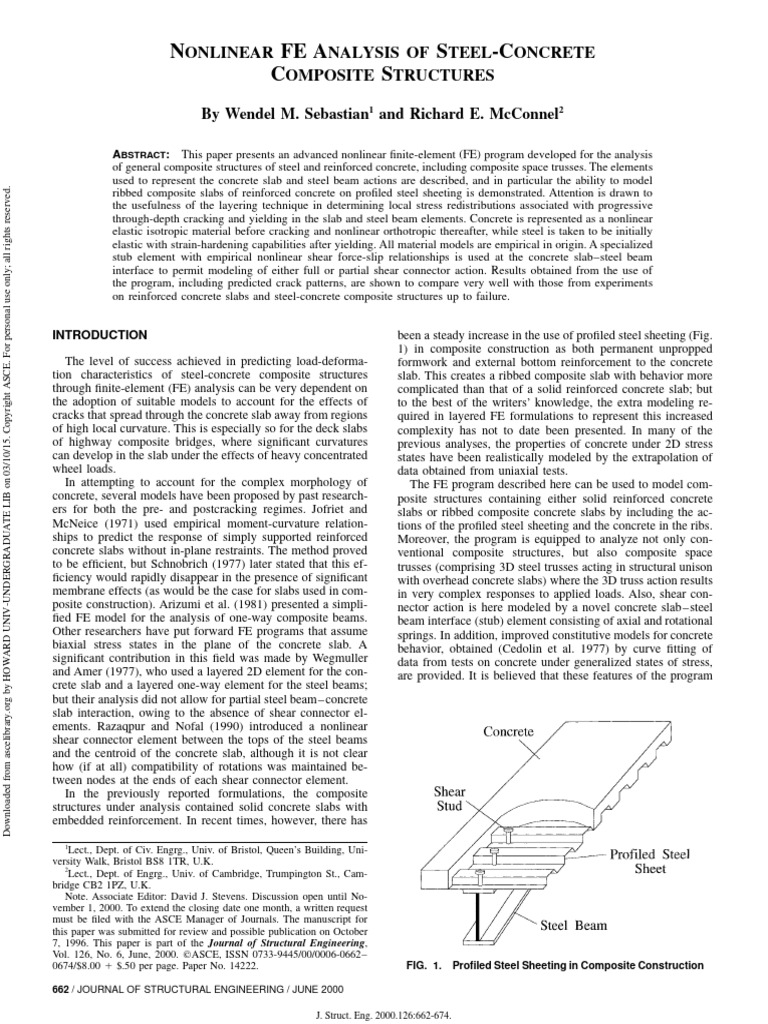 Nonlinear FE Analysis of Steel-Concrete Composite Structures | PDF | Stress (Mechanics ...