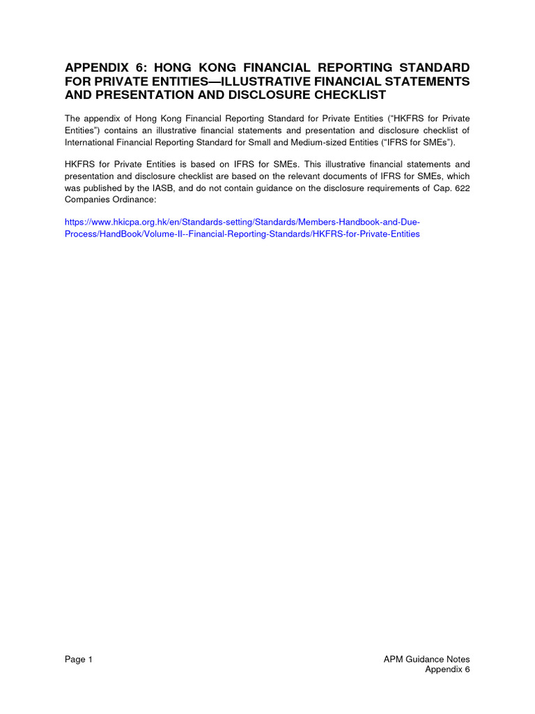 Appendix 6 - HKFRS For Private Entities Illustrative Financial ...