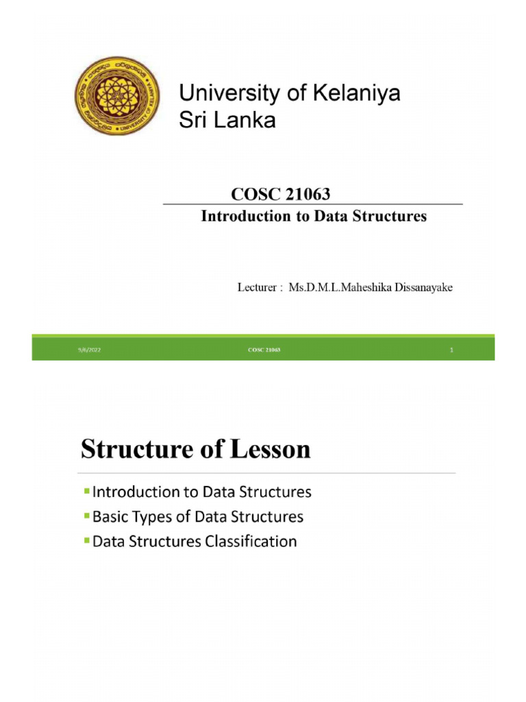 Lecture Note 01 - Introduction To DSA | PDF