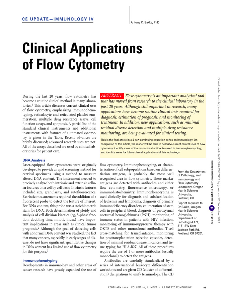 Labmed31 0097 | PDF | Lymphocyte | Flow Cytometry