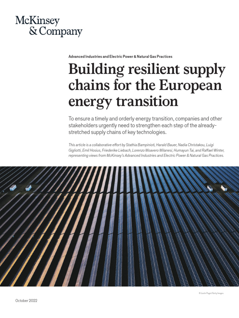 Building Resilient Supply Chains For The European Energy Transition | PDF | Renewable Energy ...
