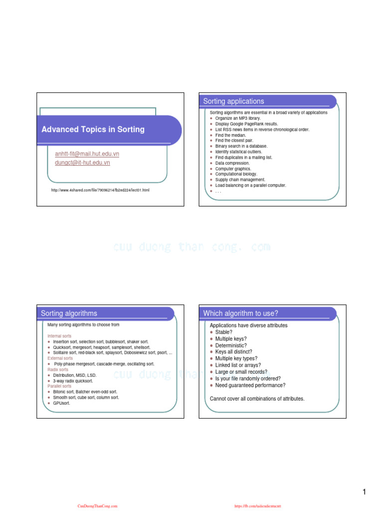 Advanced Topics In Sorting Pdf Pointer Computer Programming Time Complexity