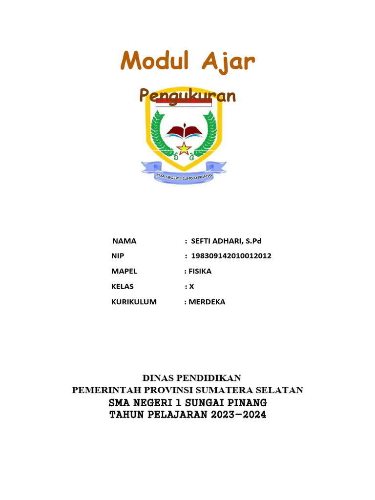 Modul Ajar KELAS X FISIKA Pengukuran | PDF