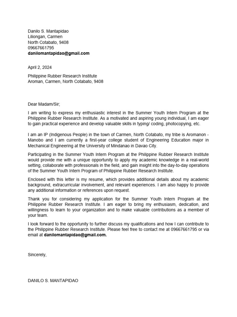 Application Letter 2 | PDF