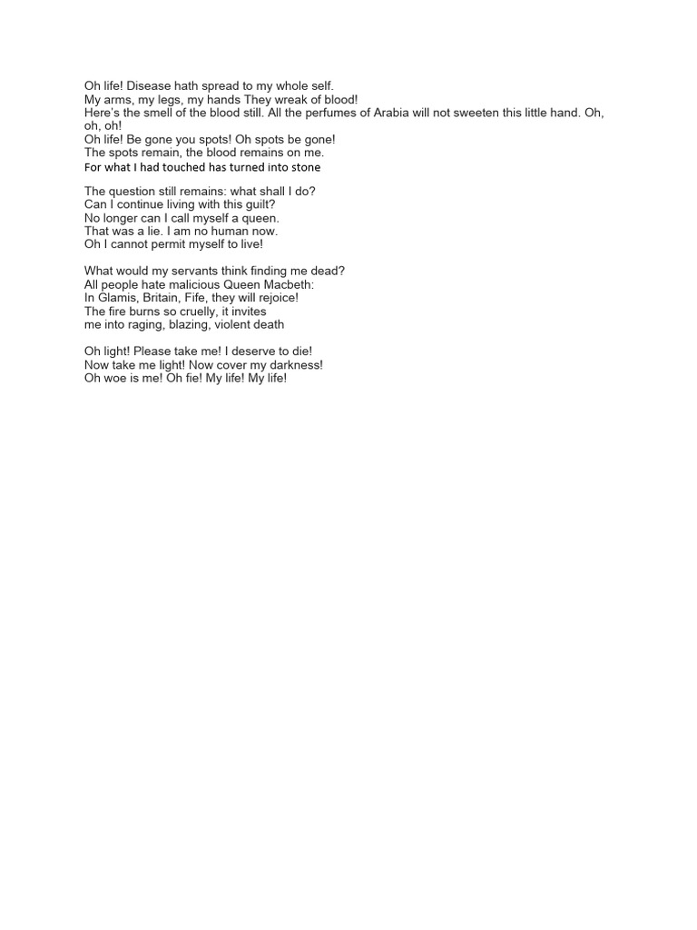 Monologue Macbeth | PDF