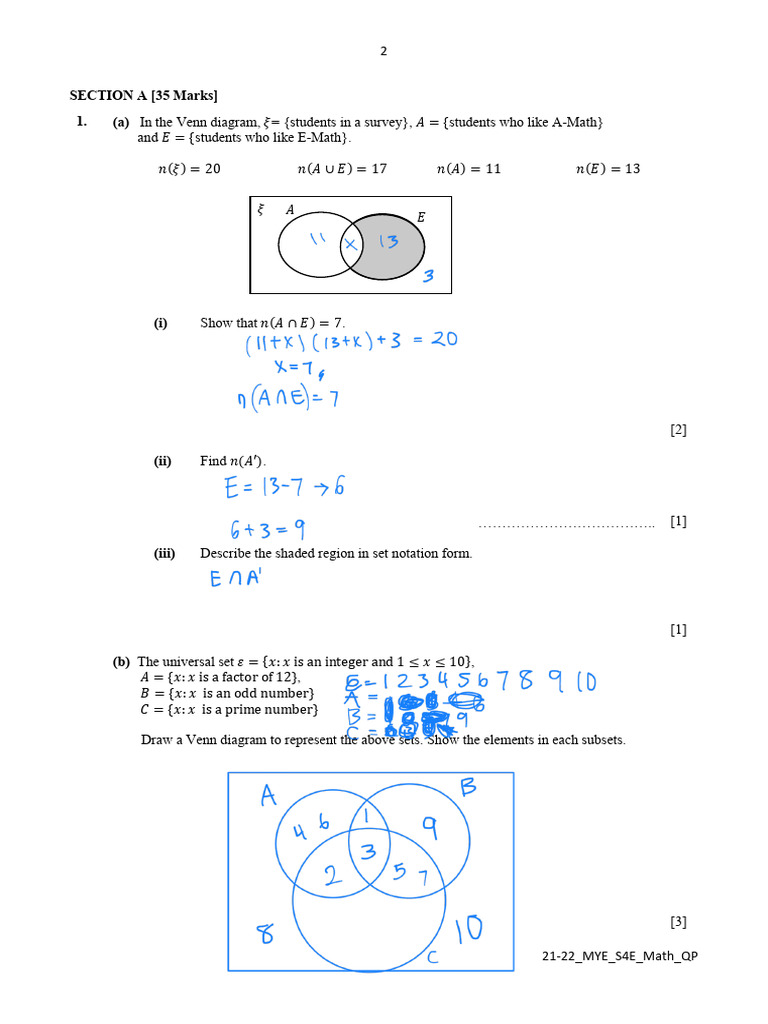 21-22 Mye S4e Mathematics QP FBP | PDF | Mathematics | Algebra