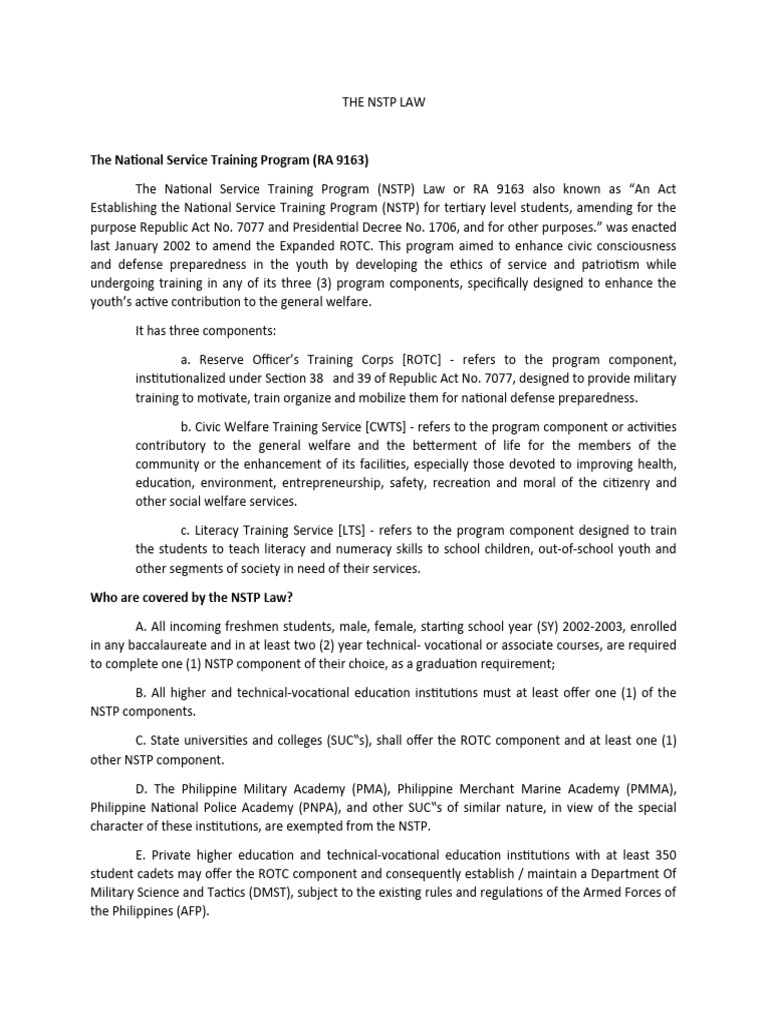 NSTP CWTS ACTIVITY Sept. 12 | PDF