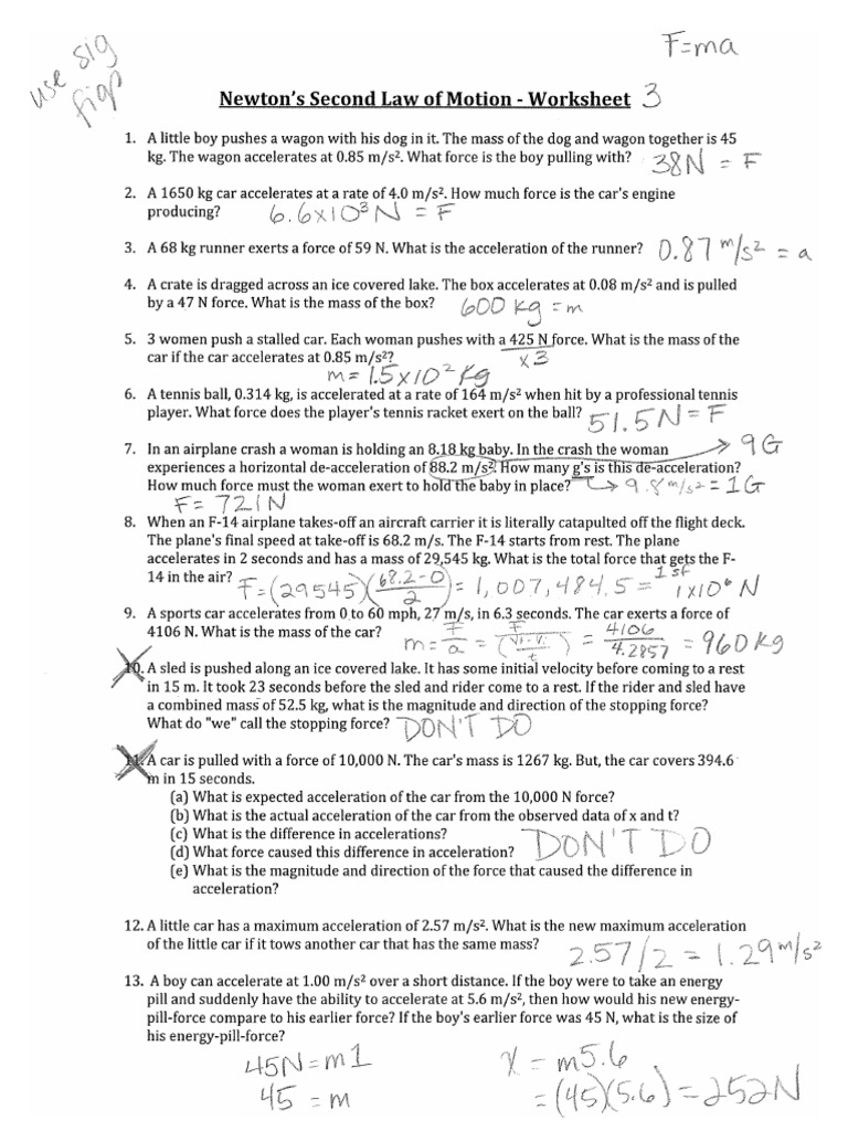 Newtons Laws and Momentum Key | PDF