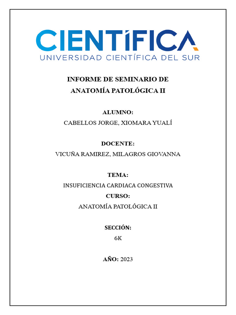 Informe Icc | PDF | Insuficiencia cardíaca | Corazón