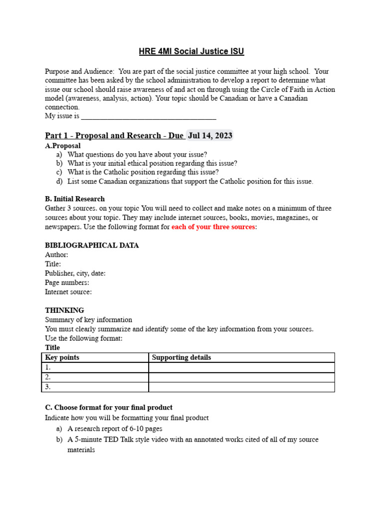 Social Justice Project | PDF | Bible | Citation