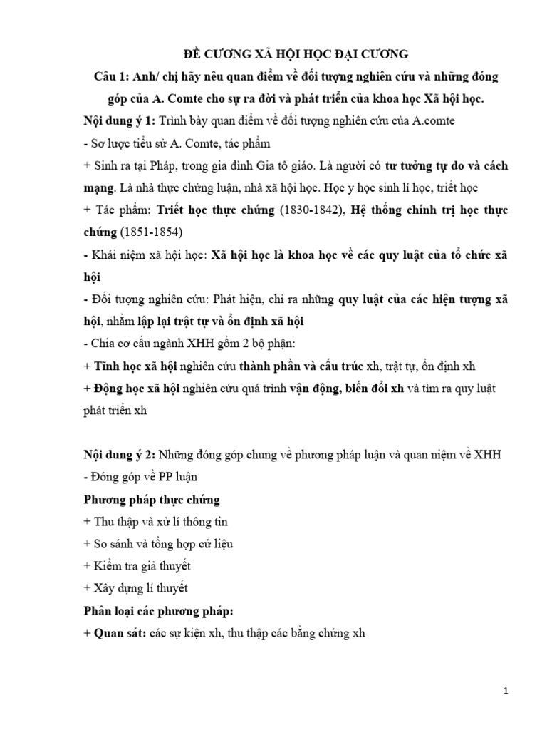 XHH - Xã hội học đại cương | PDF