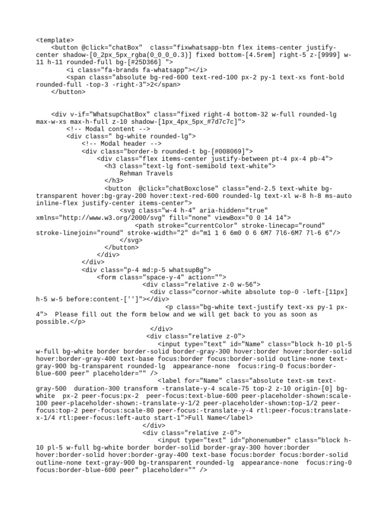 Whatsup Button Components | PDF