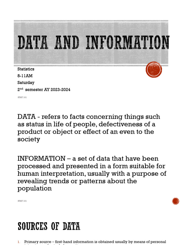 Data and Information | PDF | Sampling (Statistics) | Level Of Measurement