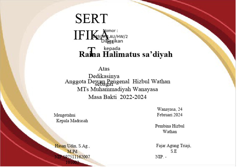 Sertifikat Piagam Format Word Siap Edit Kanalmu 10 | PDF