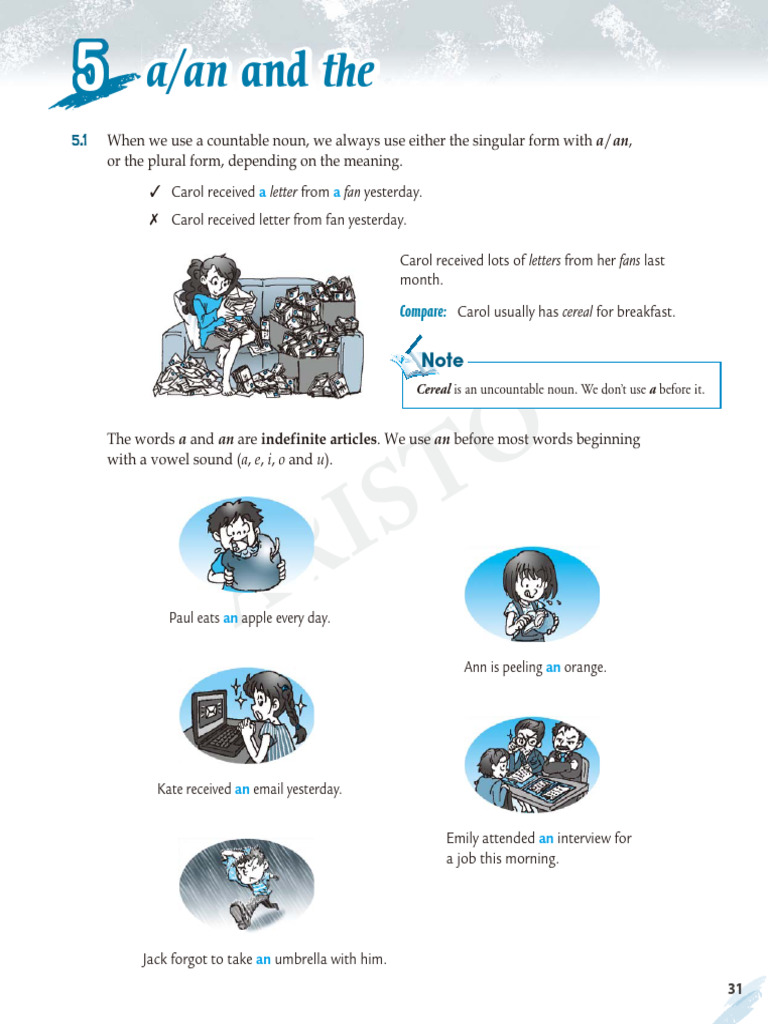 Connect GrammarBk1 U5 Answers | PDF | Word | Plural