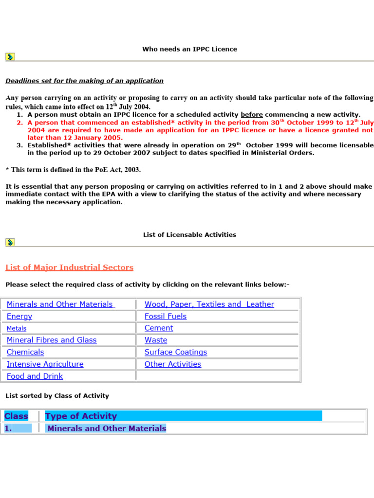 Who Needs An IPPC Licence | PDF | Chlorine | Coal