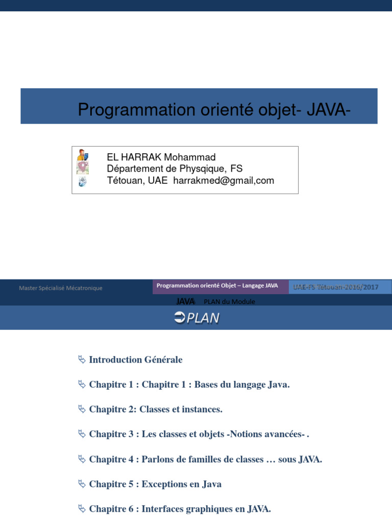 Programmation Orienté Objet - JAVA-seance 1 Et 2-1 | PDF | Java (Langage de programmation ...
