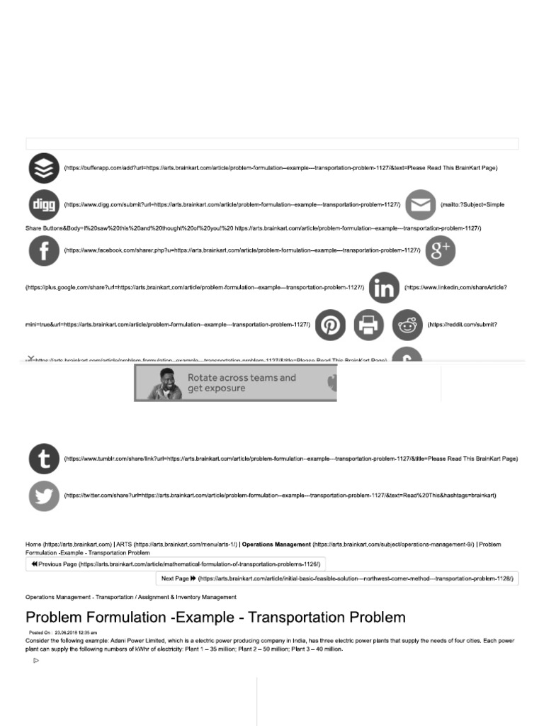 Transportation Problem Solution Sample | PDF