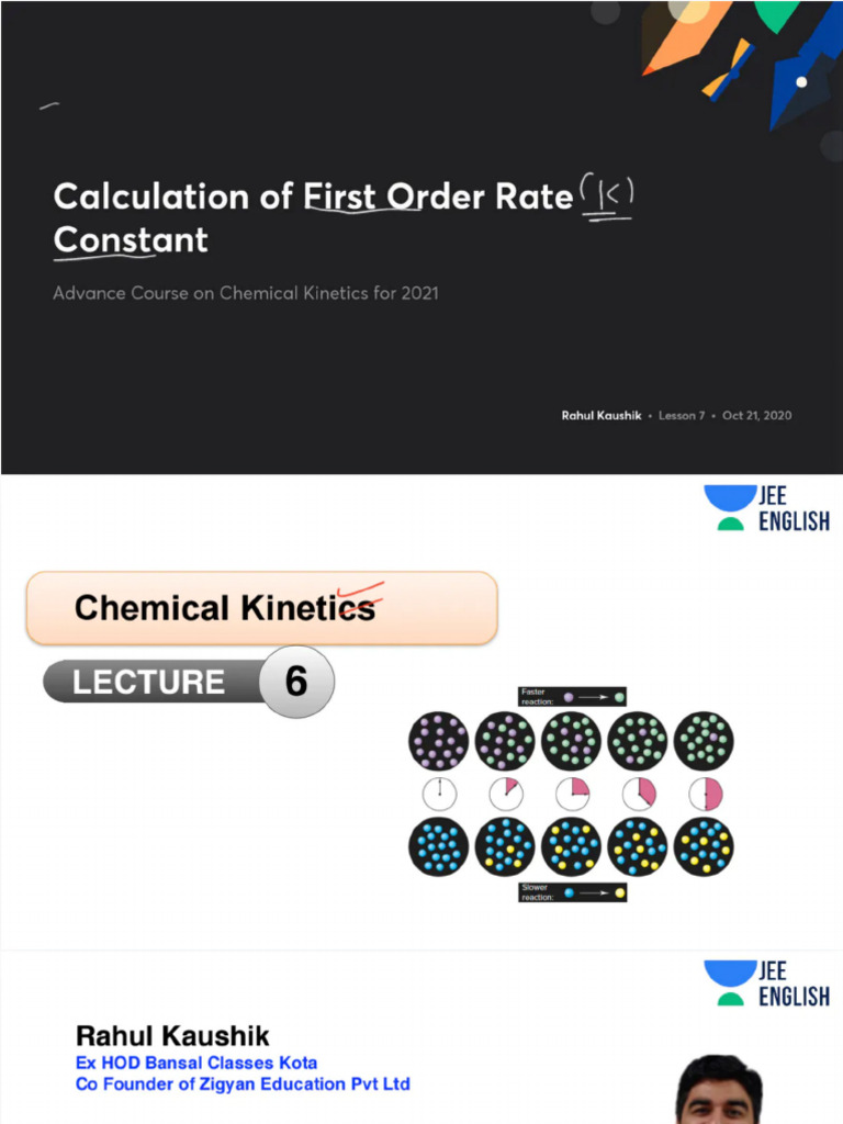 Calculation of First Order Rate Constant With Anno | PDF