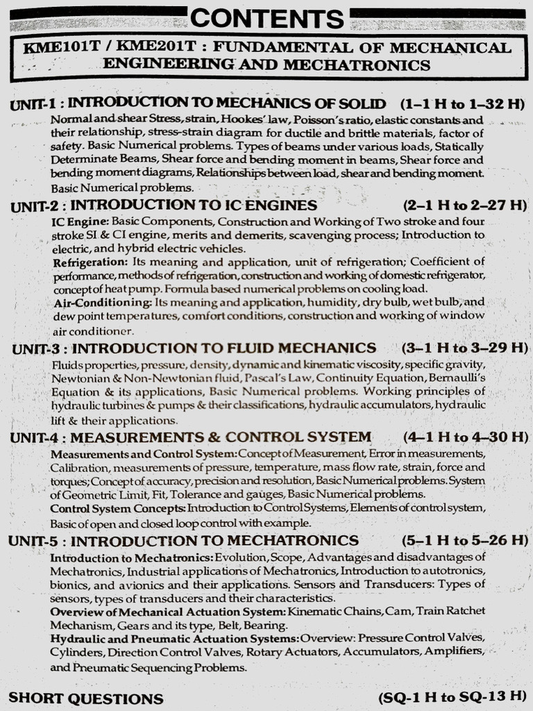 QUANTUM - Fundamentals of Mechanical Engineering & Mechatronics | PDF