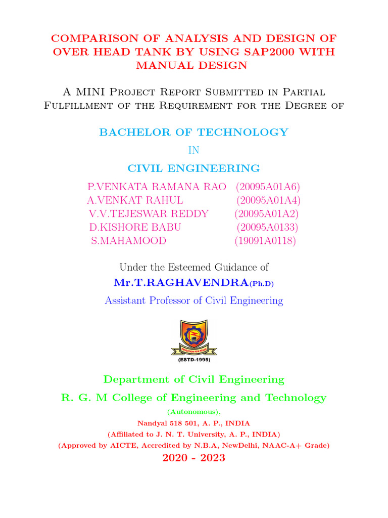 2022-23-CE COMPARISON OF ANALYSIS AND DESIGN OF - (5) - Batch-2 | PDF | Water | Concrete