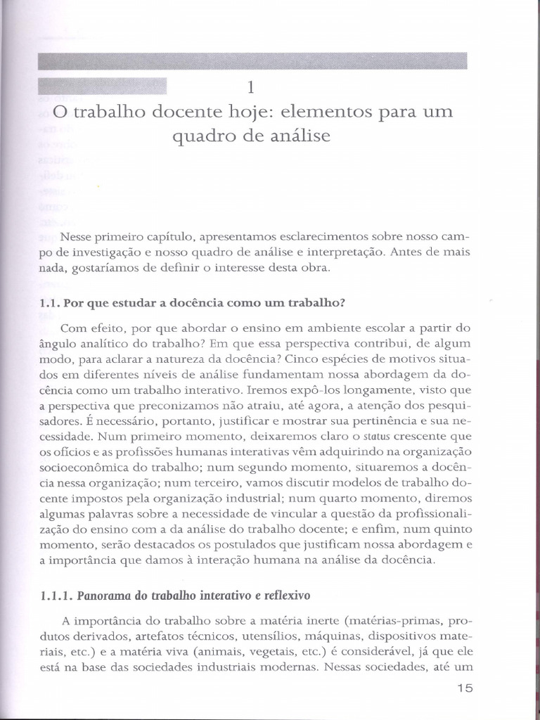 O Trabalho Docente Hoje | PDF