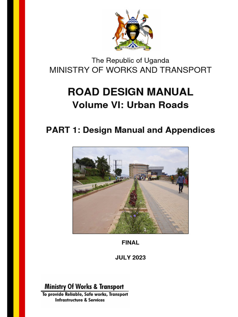 Uganda Urban Roads Design Manual 2023 | PDF | Road | Transport