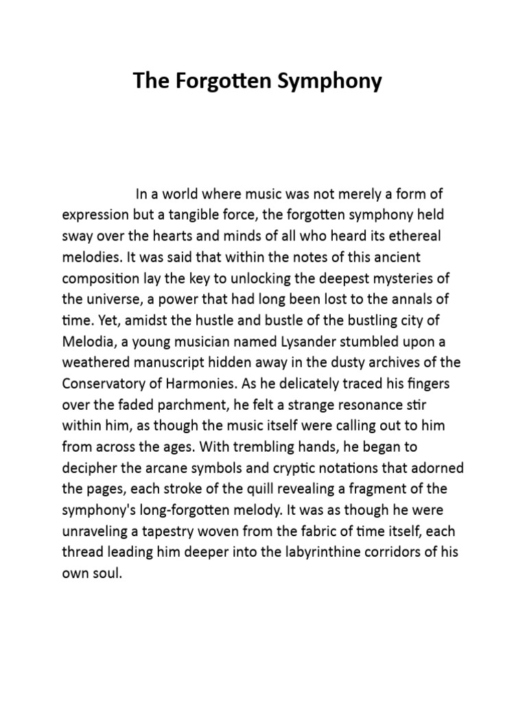 The Forgotten Symphony | PDF