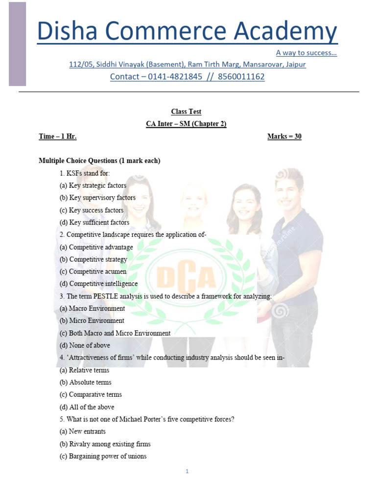 SM Test CA Inter | PDF | Strategic Management | Business