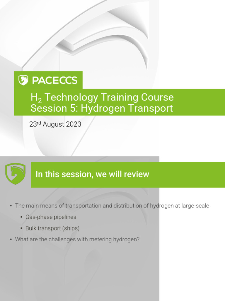 H2 Technologies TC - Pace. Session 5. Hydrogen Transport (Day 2 ...