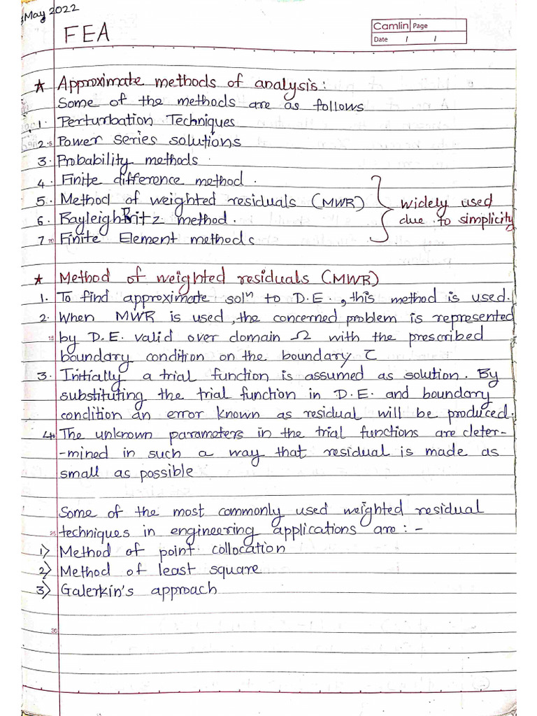 FEA Notes _22 | PDF | Numerical Analysis | Algebra
