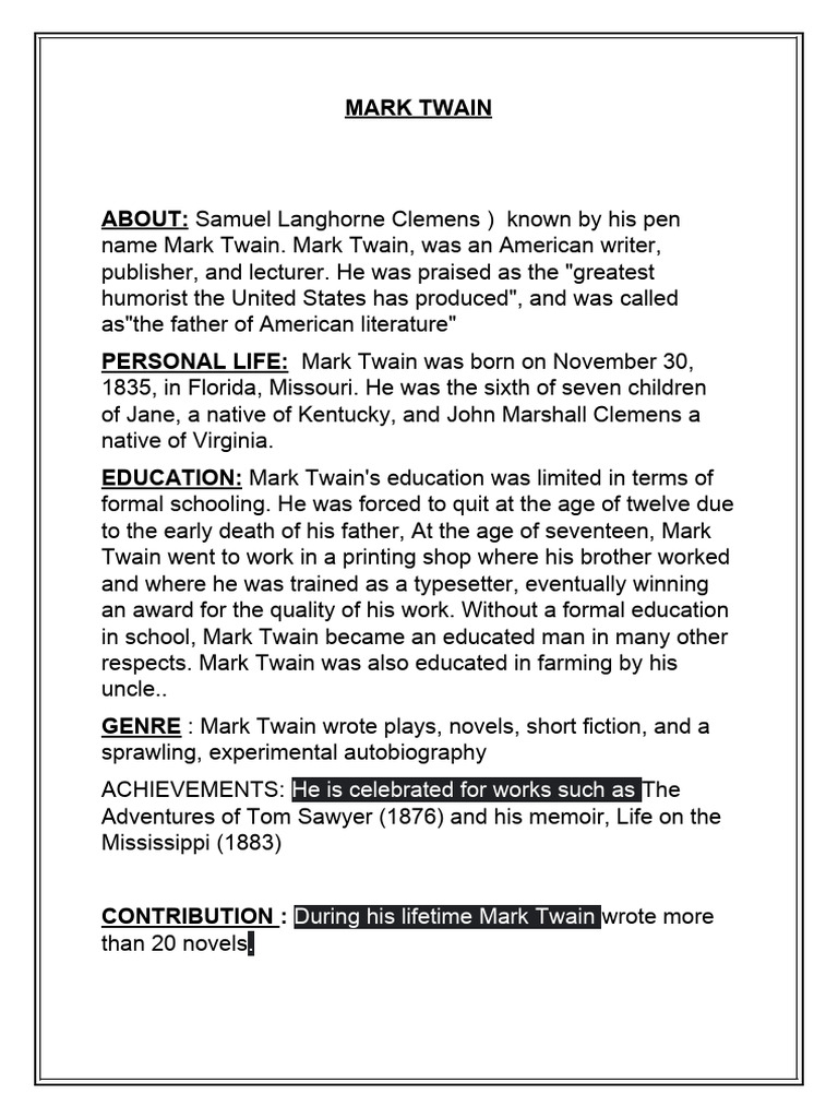 Mark Twain | PDF