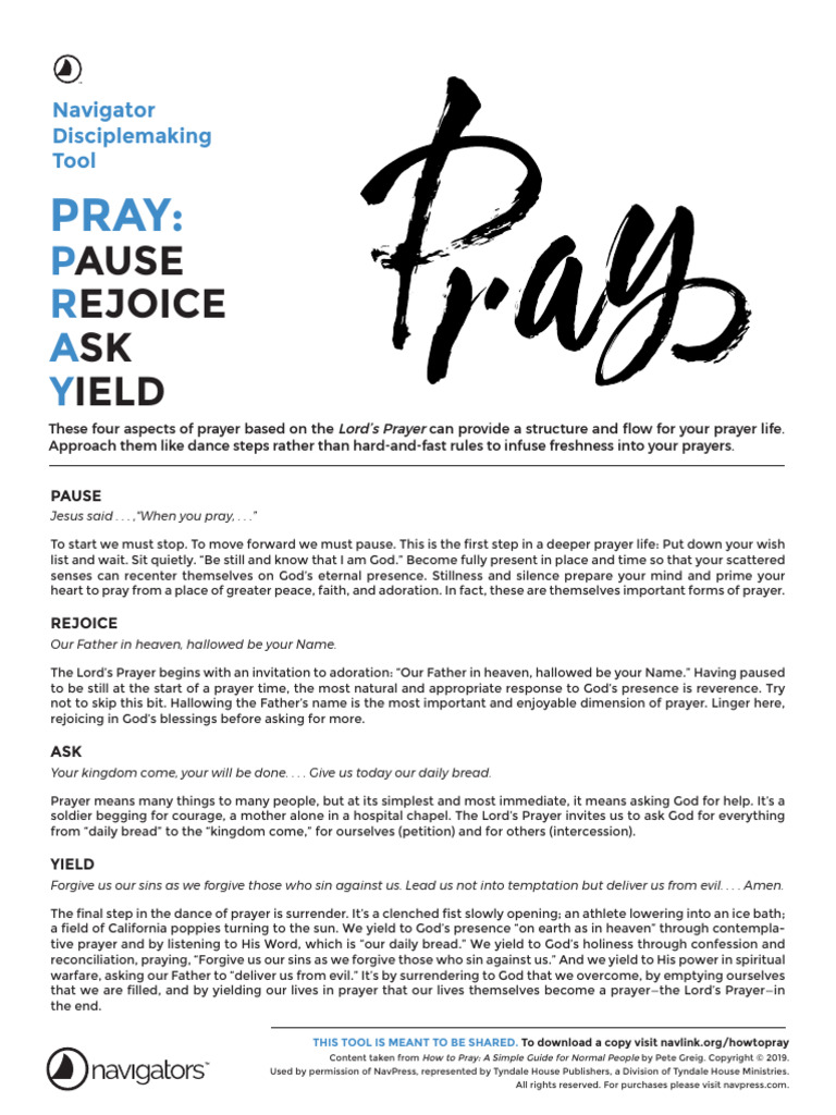 Aug 11 How To Pray Tool FNL | PDF | Prayer | Lord's Prayer