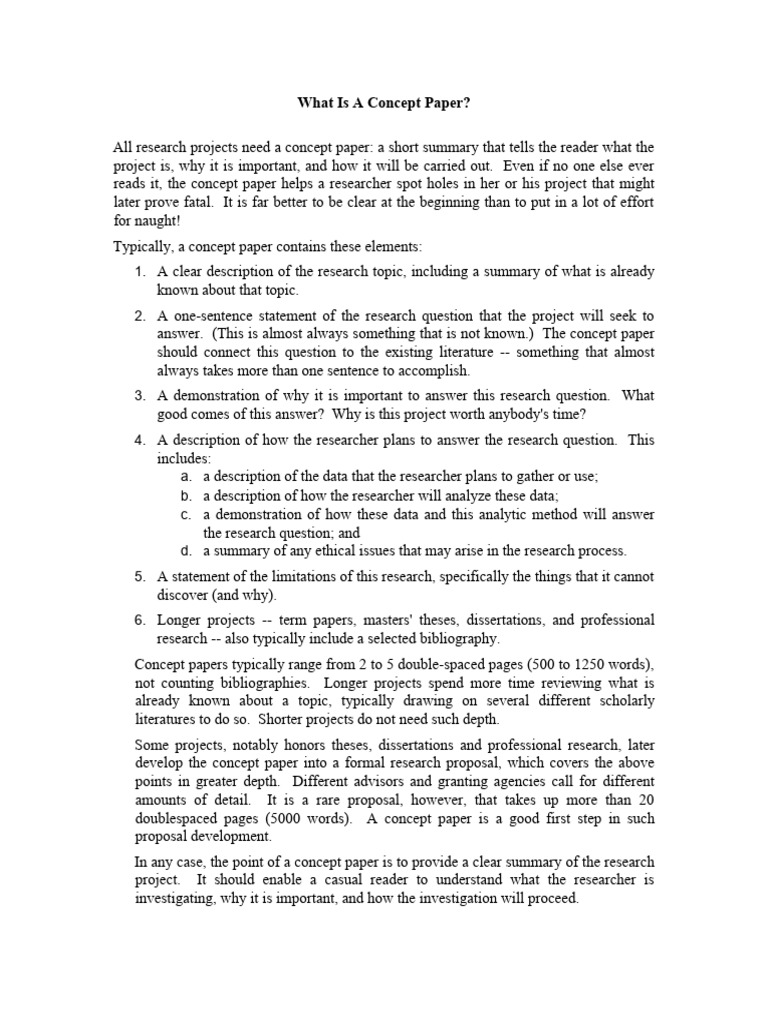 Understanding Concept Papers for Research | PDF | Competitive Advantage ...