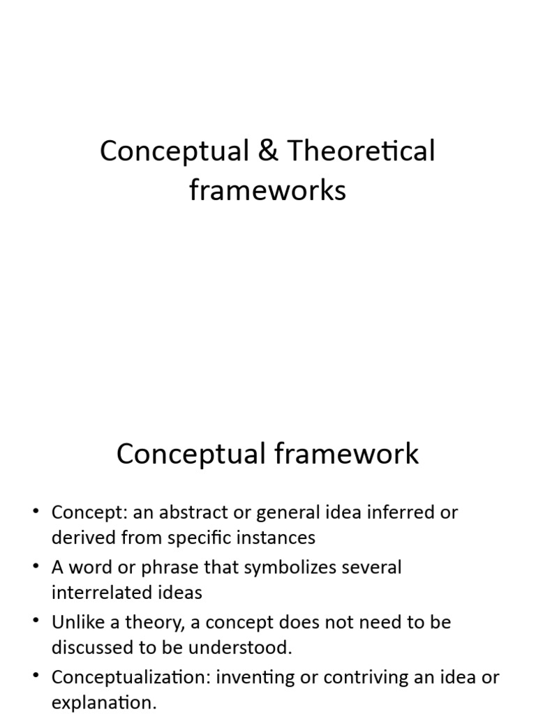 Conceptual & Theoretical Frameworks | PDF | Theory | Idea