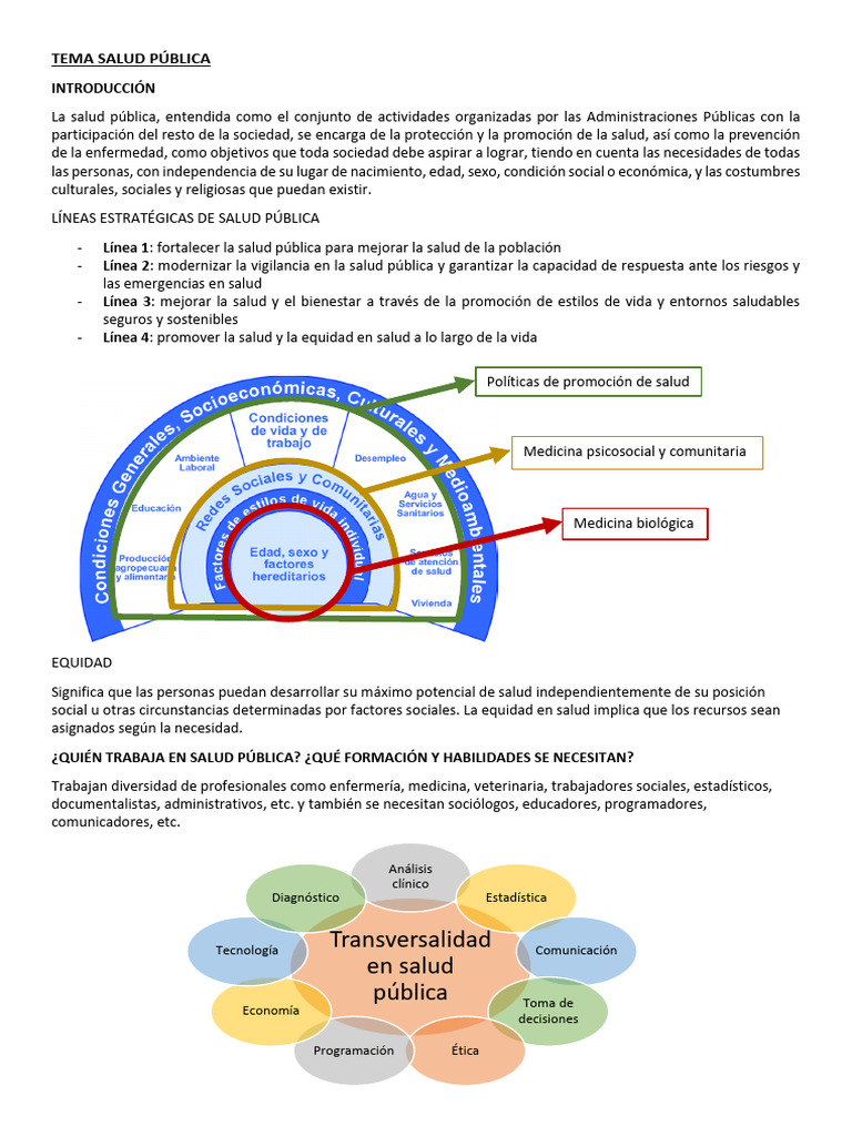 Tema Salud Pã - Blica | PDF | Salud pública | Educación para la salud