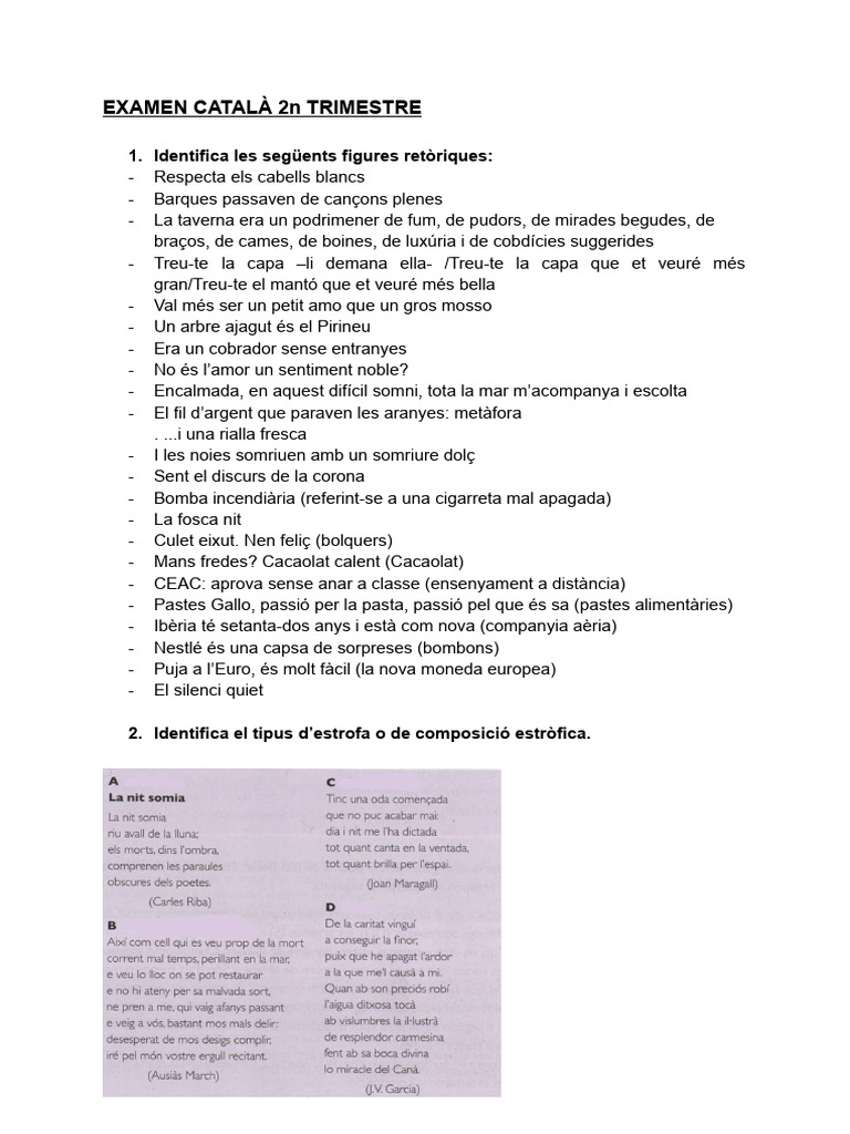 EXAMEN CATALÀ 2n TRIMESTRE | PDF