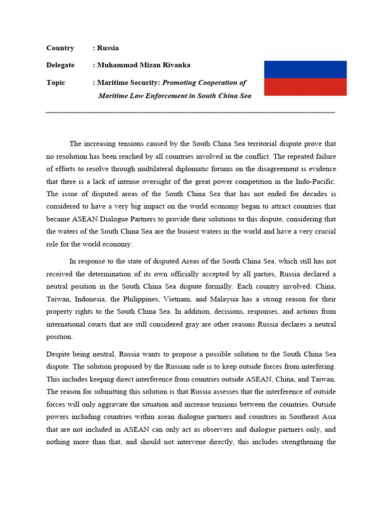 Russian 1 | PDF | South China Sea | International Relations