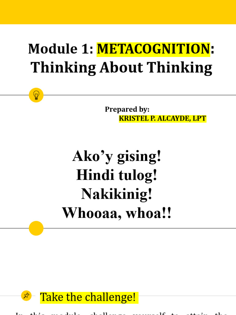 Lesson-1-Metacognition | PDF | Metacognition | Learning